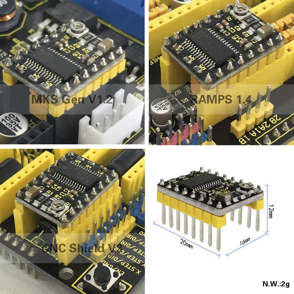 KEYESTUDIO DRV8825 Stepper Motor Driver, 3D Printer Reprap StepStick ...