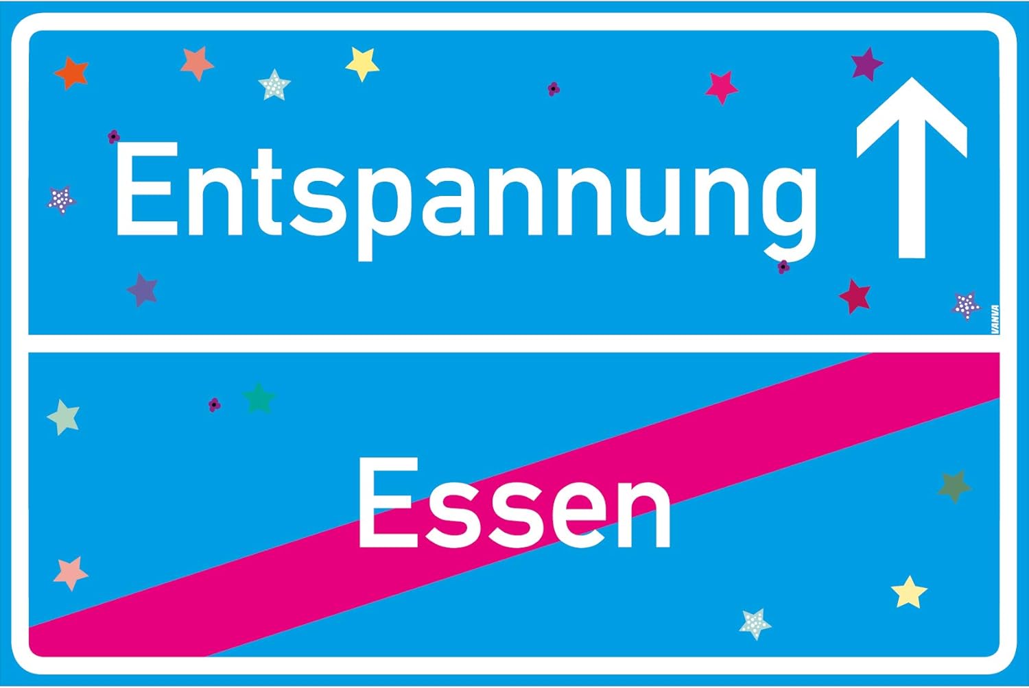vanva Entspannung Ortsschild Essen Schild Entspannung Essen Türkis 30 x ...