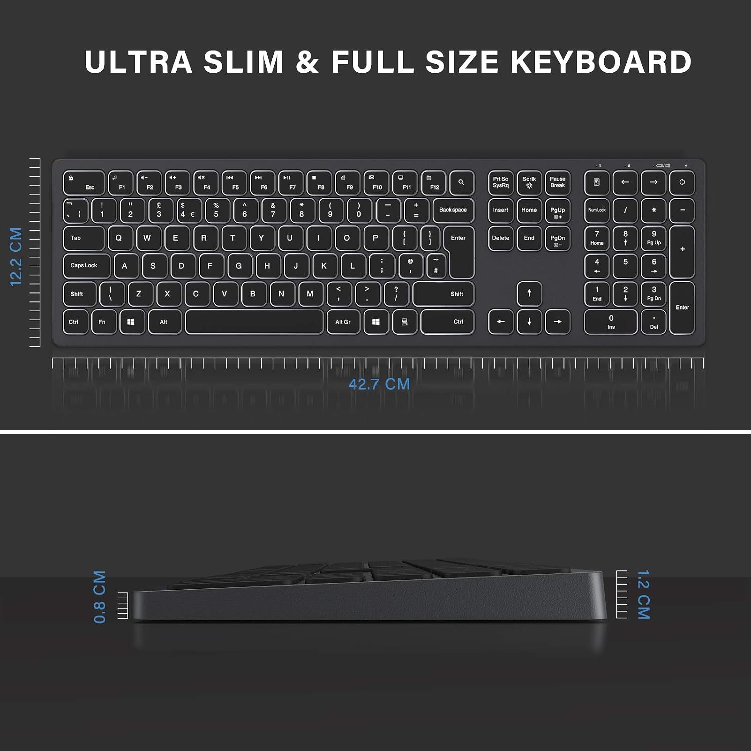 Wireless Backlit Keyboard and Mouse Combo, Jelly Comb Illuminated ...