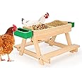 Amazon.com : GINDOOR Chicken Picnic Table Feeder Wooden Chickenic Table ...