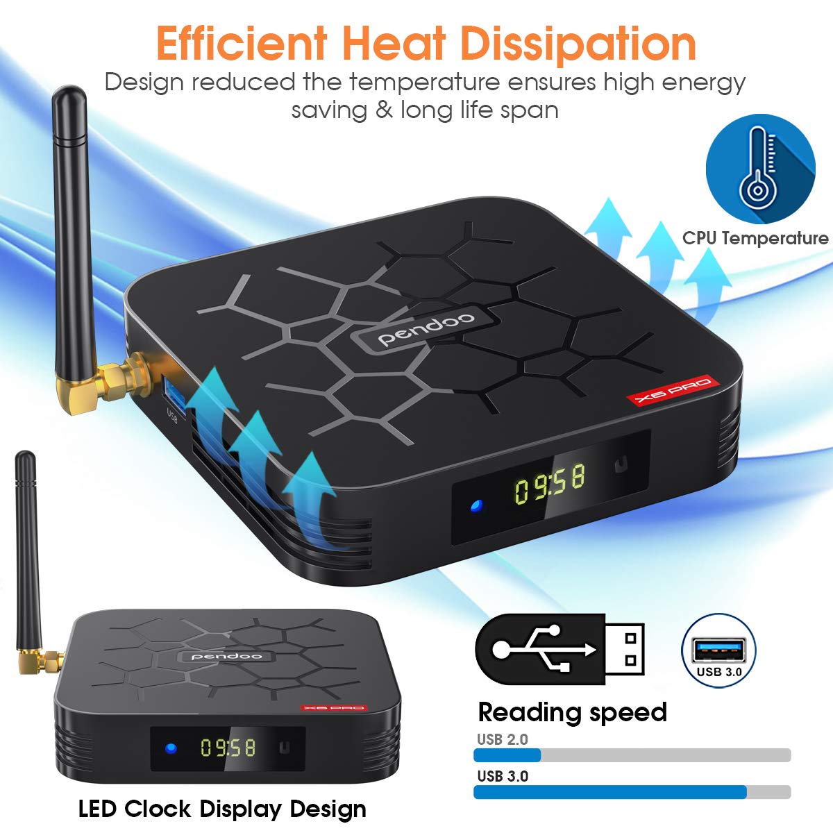 HKMLC Android TV Box, X6 PRO Android Box 10.0 4GB RAM 32GB ROM ...