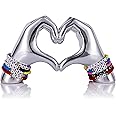 Amazon.com: Silver Heart Hands Decor for Living Room Bedroom Bookshelf ...