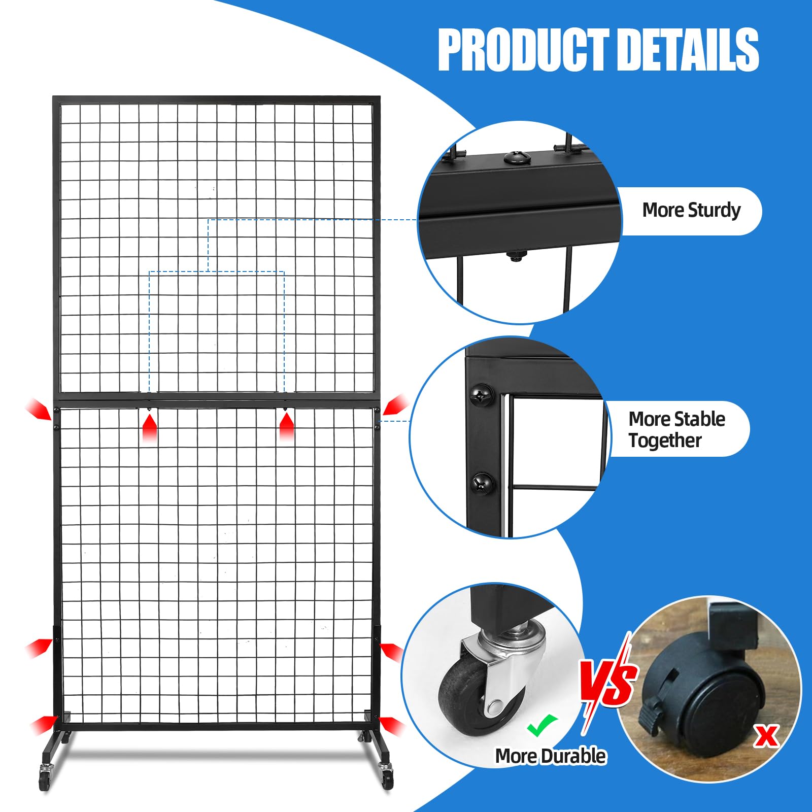 Mua NectaCol 3'x 6' Gridwall Panel Display Stand with T-Base, Black ...