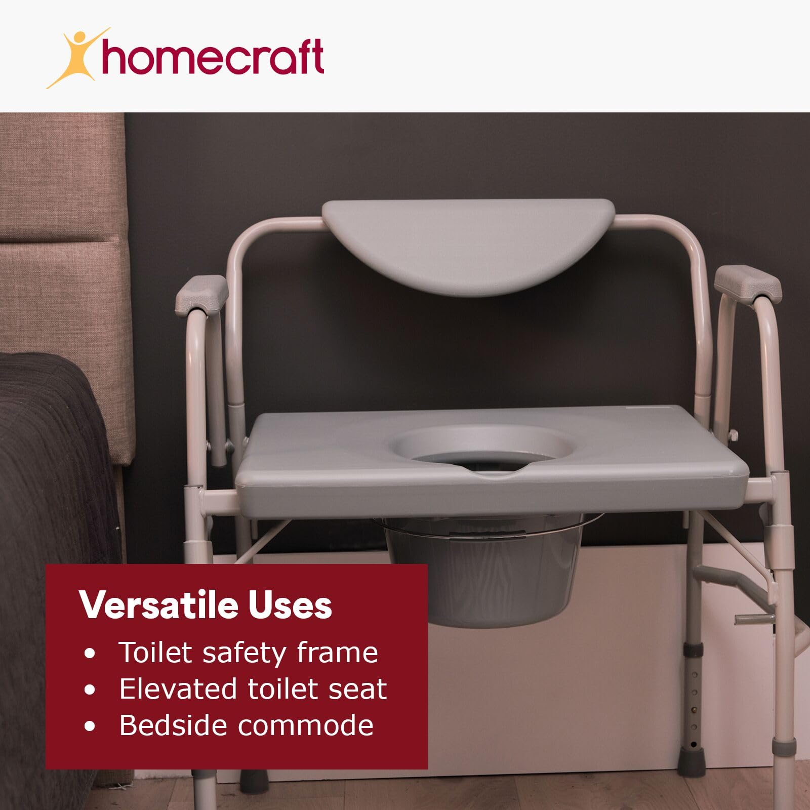 Mua Homecraft Deluxe Bariatric Drop Arm Commode, 1000 Pound Weight ...
