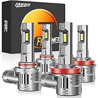 FAHREN H11/H9/H8 Low Beam 9005/HB3 High Beam LED Headlight Bulbs Combo,44000 Lumens Super Bright ...