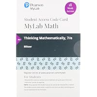 Amazon.com: Thinking Mathematically -- MyLab Math with Pearson eText ...