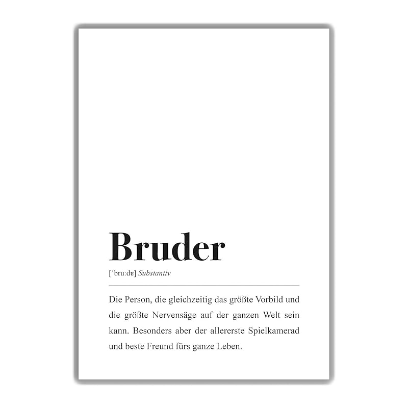 Bruder Definition: DIN A4 Poster: Amazon.de: Handmade