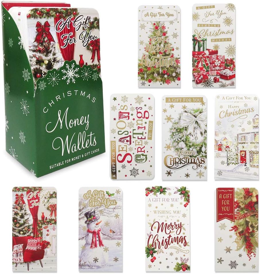 9 x Christmas Money Wallets with Envelopes Cute Design: Amazon.co.uk ...
