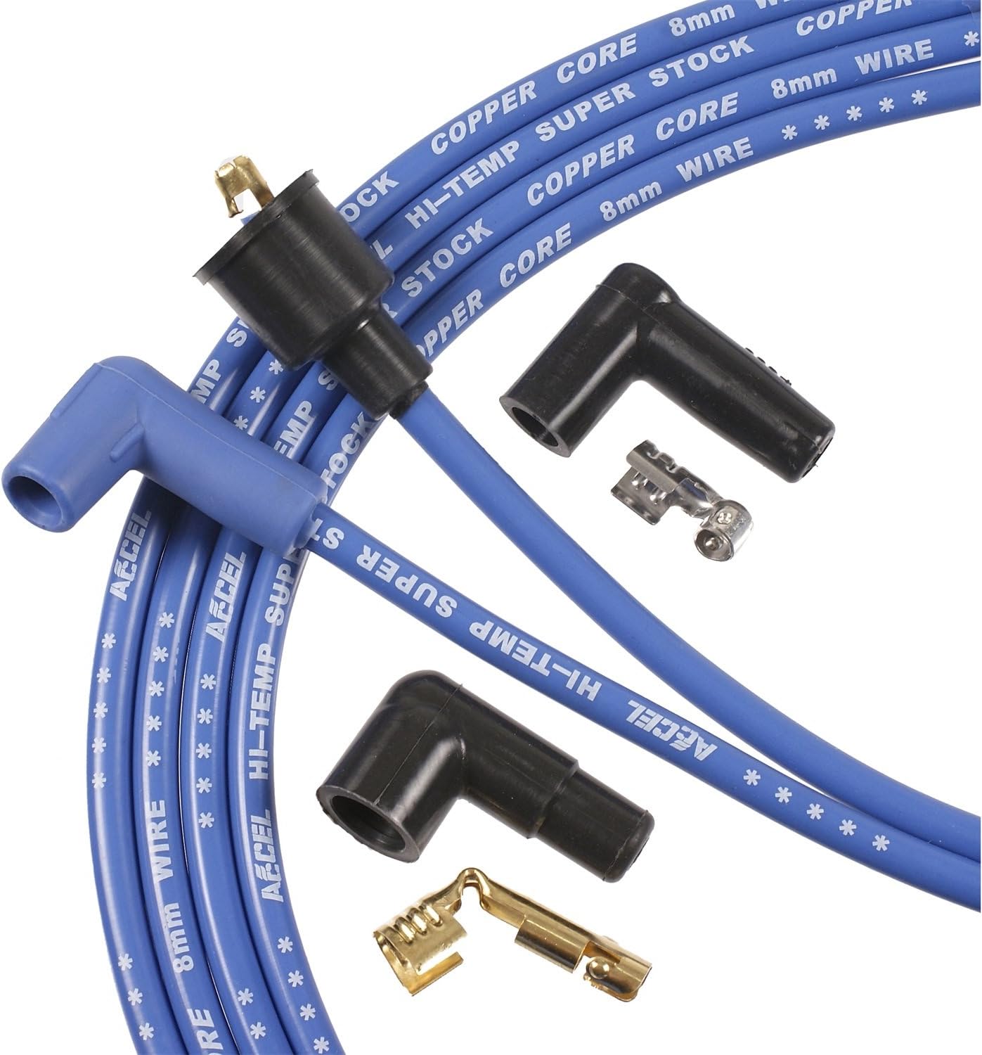 ACCEL 4039B 8mm Super Stock Copper Universal Wire Set - Blue, Wire Sets ...