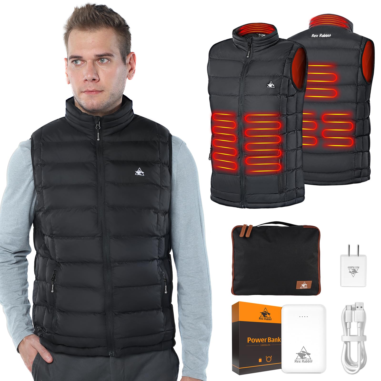 Rex Rabbit Heated Vest for men, Electric Vest for men, 2 in 1 Smart ...