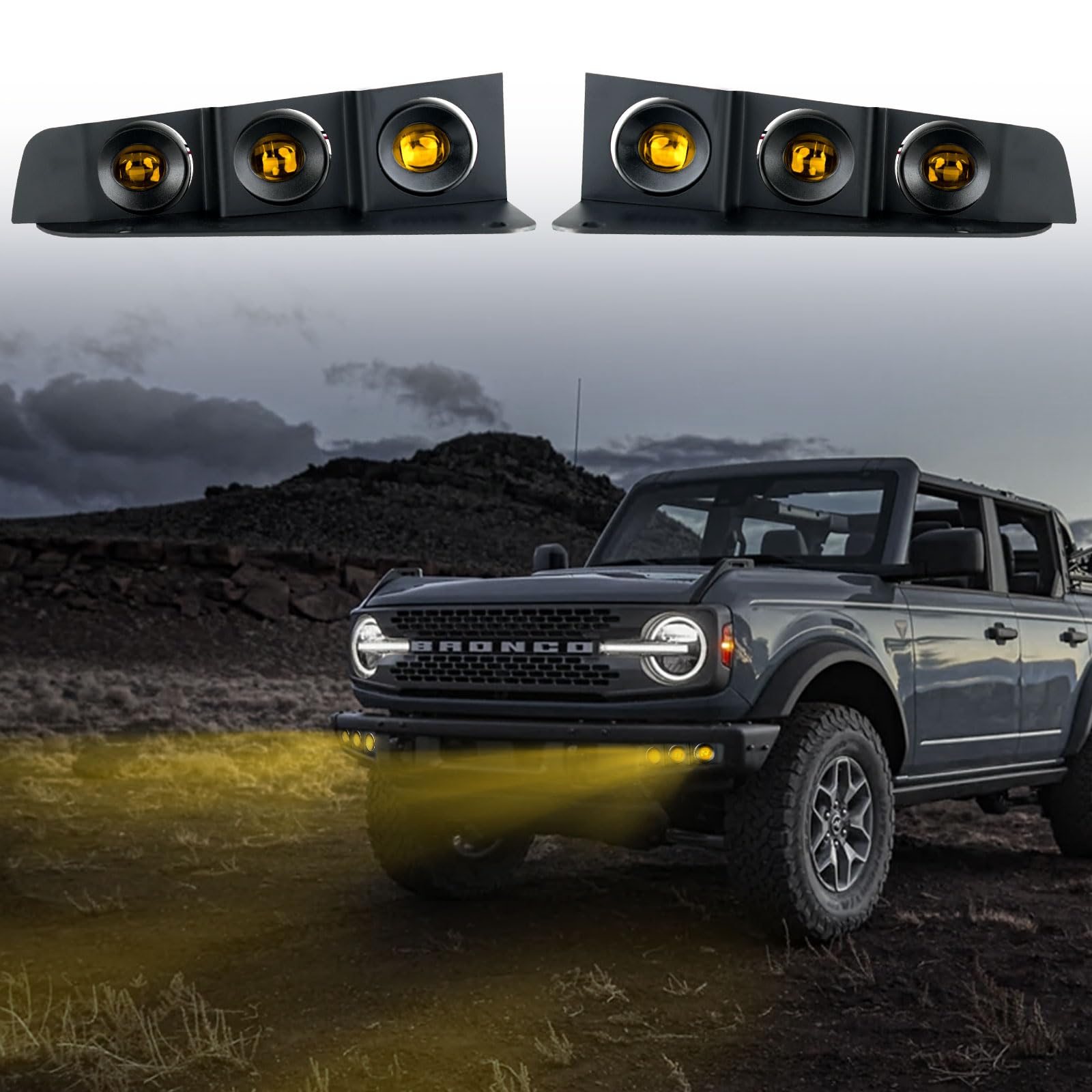 LitMiRaCle LED Front Bumper Fog Light with Mounts, Modular Bumper Fog ...