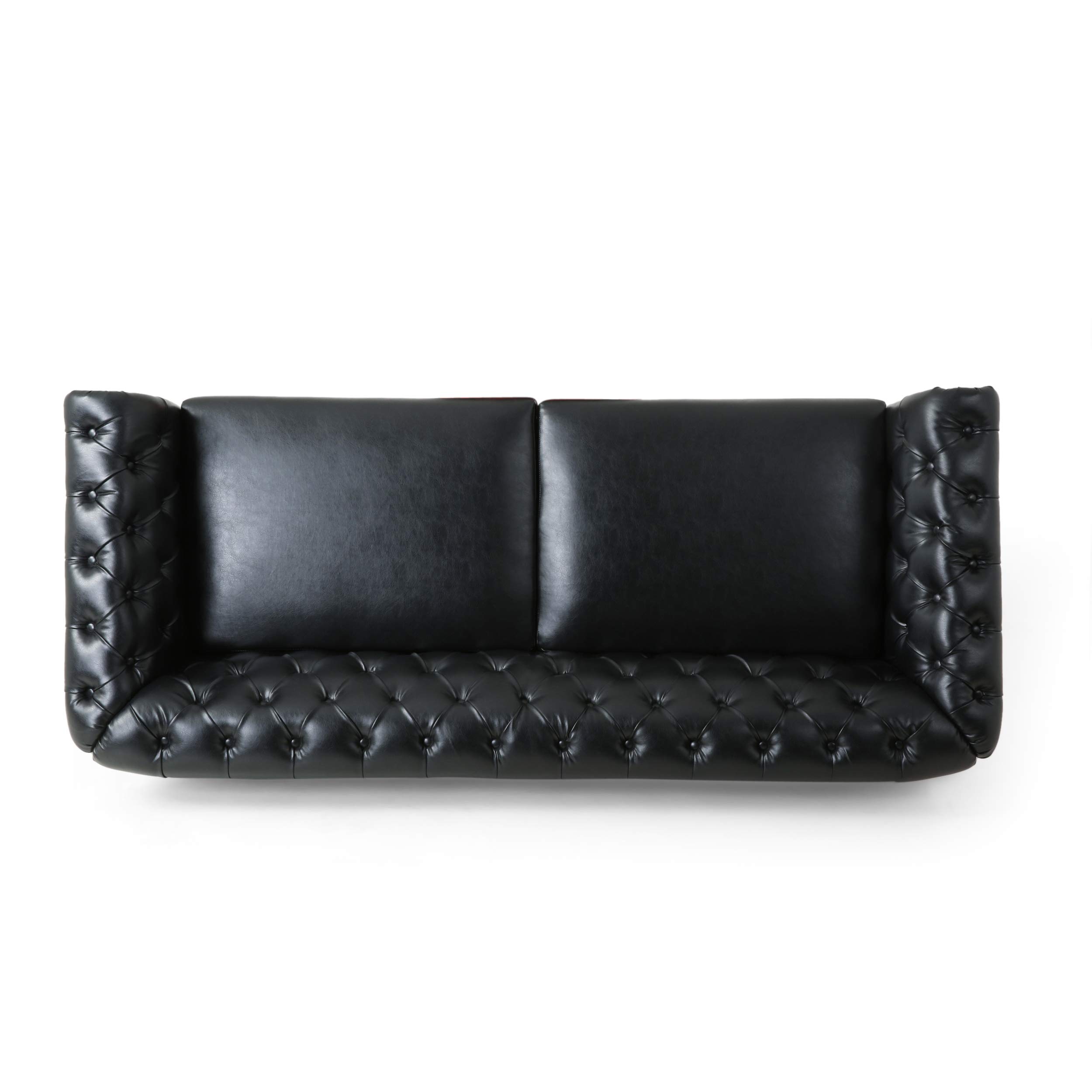 Christopher Knight Home Castalia Sofa, Midnight Black + Dark Brown, (2 ...