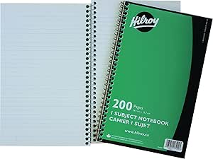 Hilroy Coil 1-Subject Notebook, Wide Ruled, 9.5 X 6 Inches, 200 Pages ...