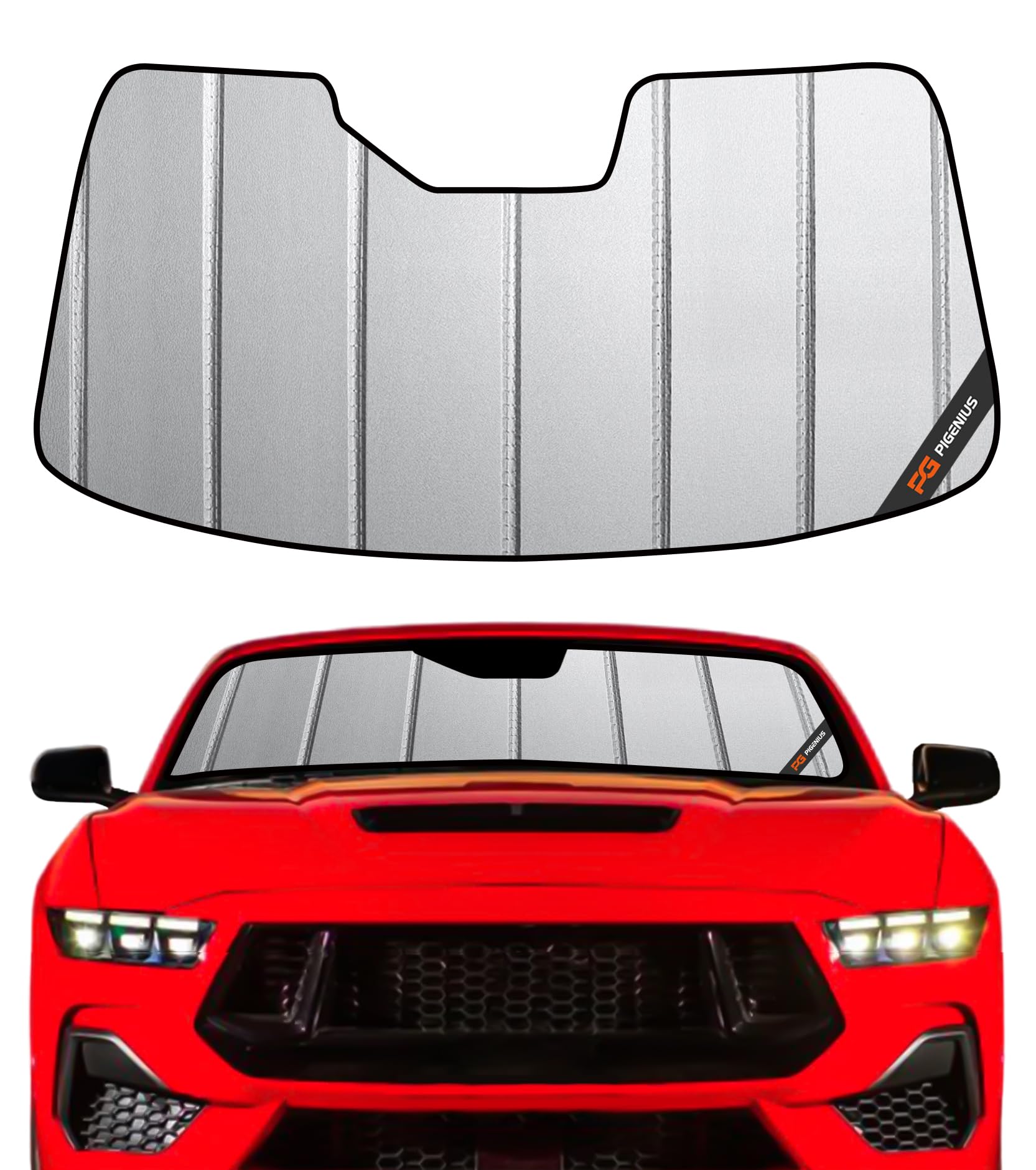 Pigenius Windshield Sunshade for Ford Mustang 2024-2025 Front Window ...
