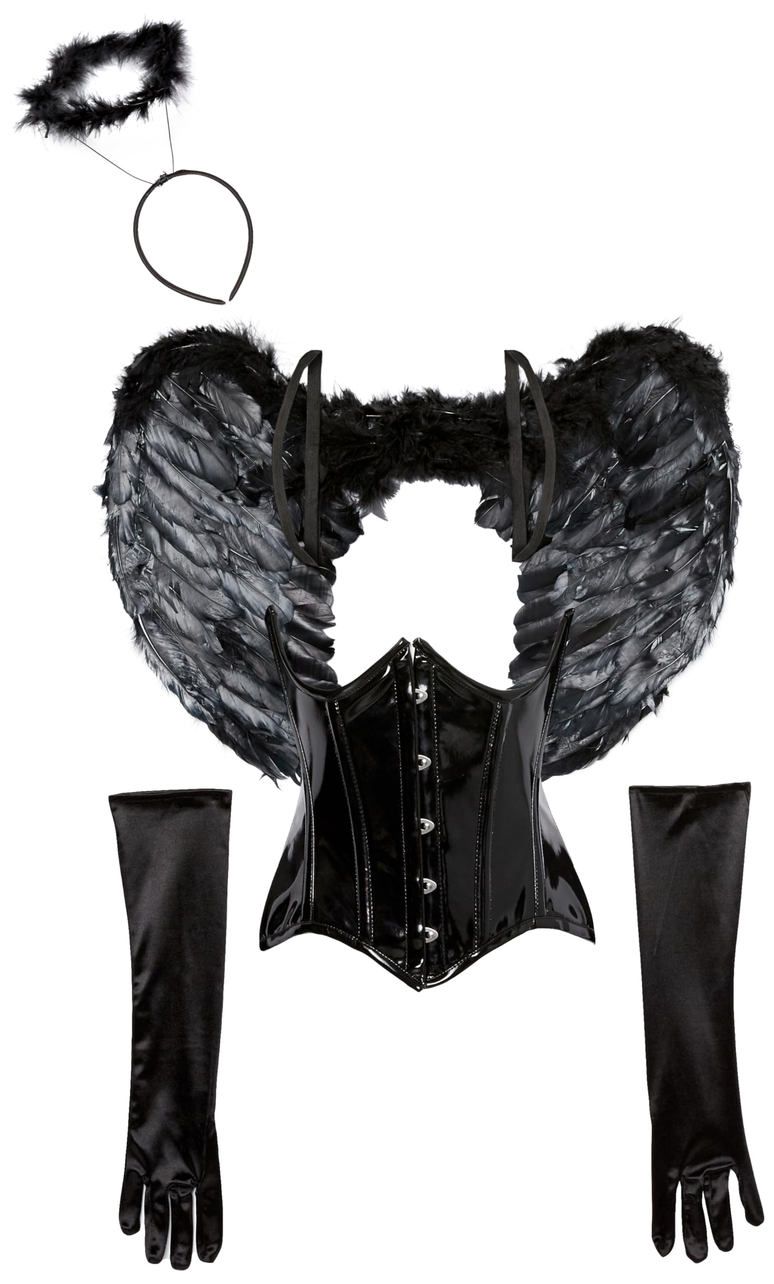 Top Drawer 4 PC Black Patent Dark Angel Corset Costume (2X) for sale ...