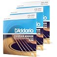 D'Addario EJ16 Phosphor Bronze Acoustic Guitars Strings 3 Pack - Light ...