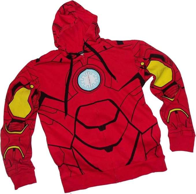 Amazon.com: Iron Man Costume -- Marvel Hoodie Zipper-Fleece Sweatshirt ...