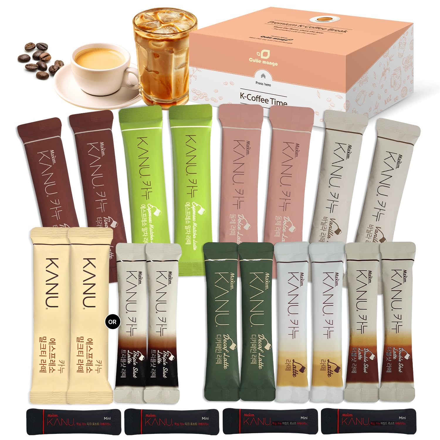 Mua CUTIE MANGO Maxim KANU Premium Korean Instant Coffee Sampler Latte ...