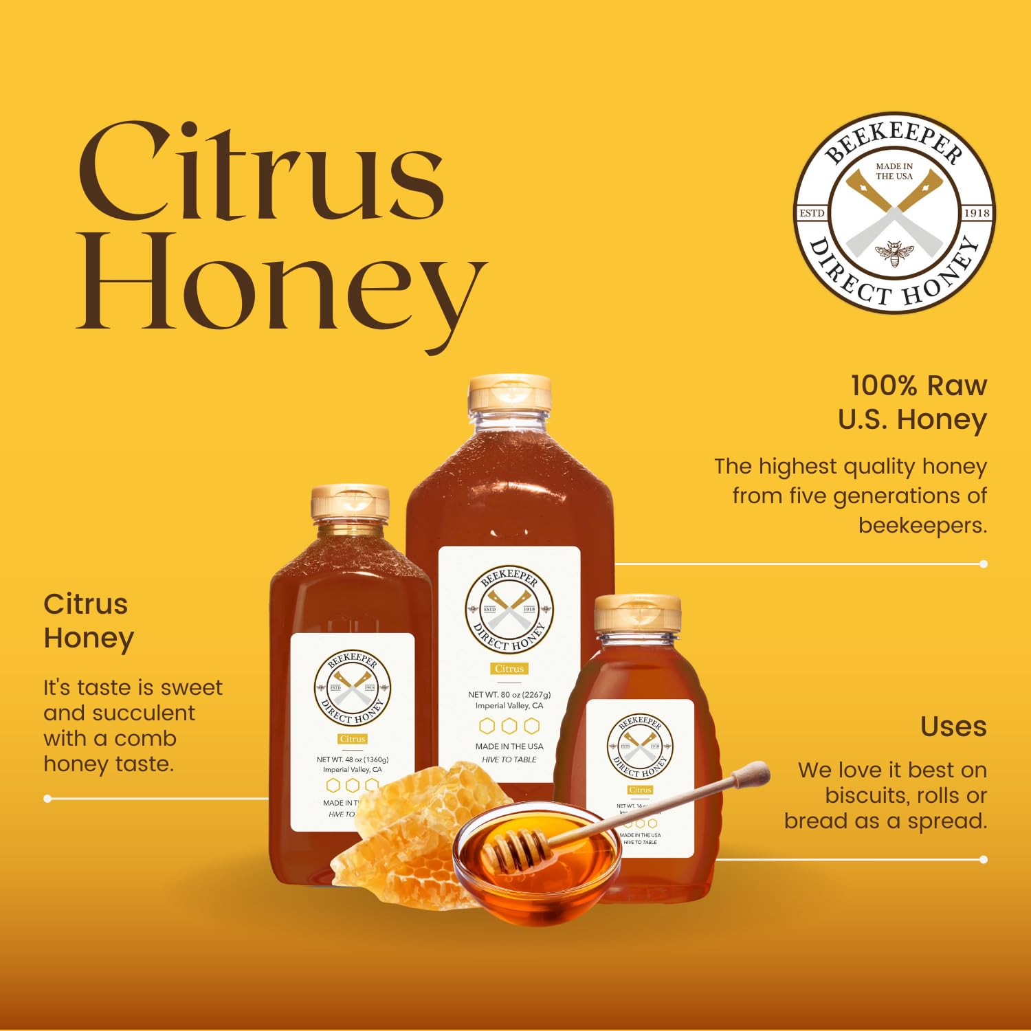 Mua Beekeeper Direct Raw Unfiltered Honey - Real Raw Citrus Honey - All ...