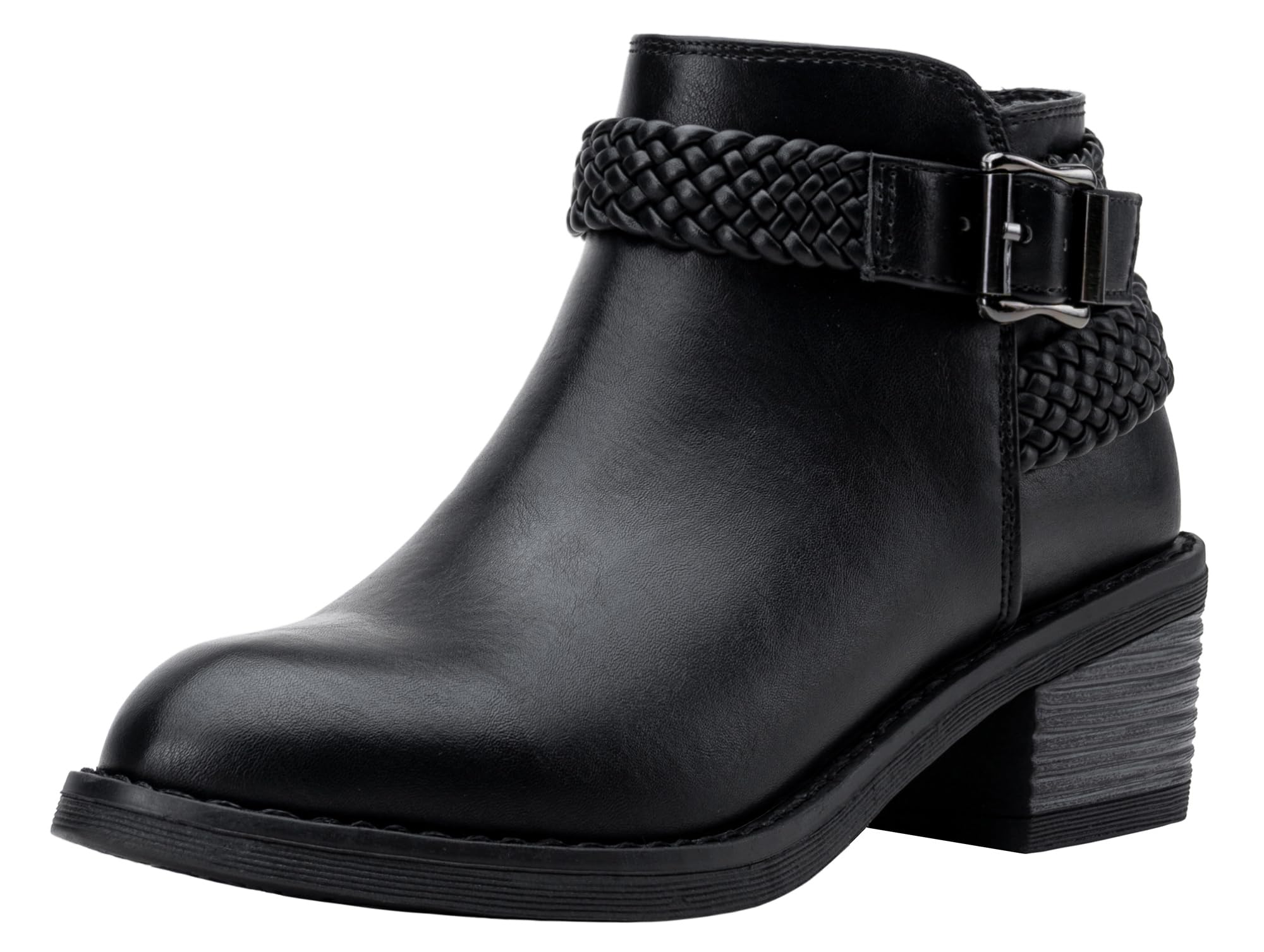 Jeossy Women's 9616 Ankle Boots, Low Heel Short Fall Booties, Black ...