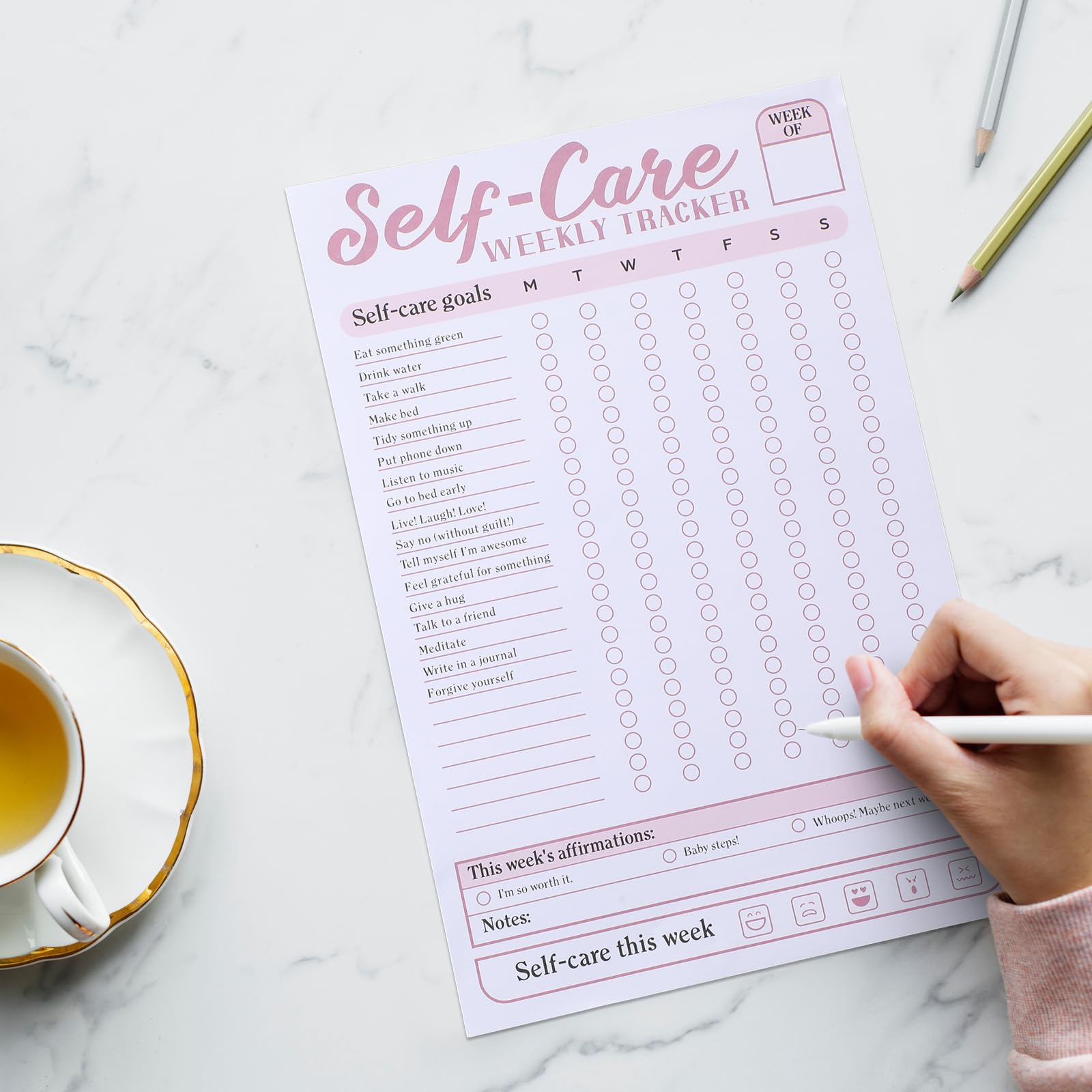 Mua Qilery 2 Pack Self Care Weekly Tracker Pad Self Care Checklist Note ...