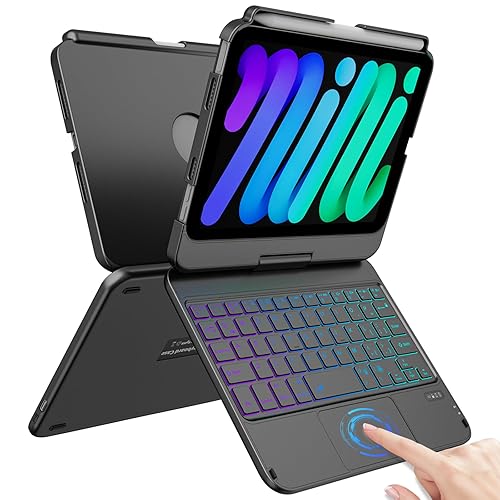 FUWANG Touchpad Keyboard Case for iPad mini 7 A17 Pro 2024 & Mini 6th ...