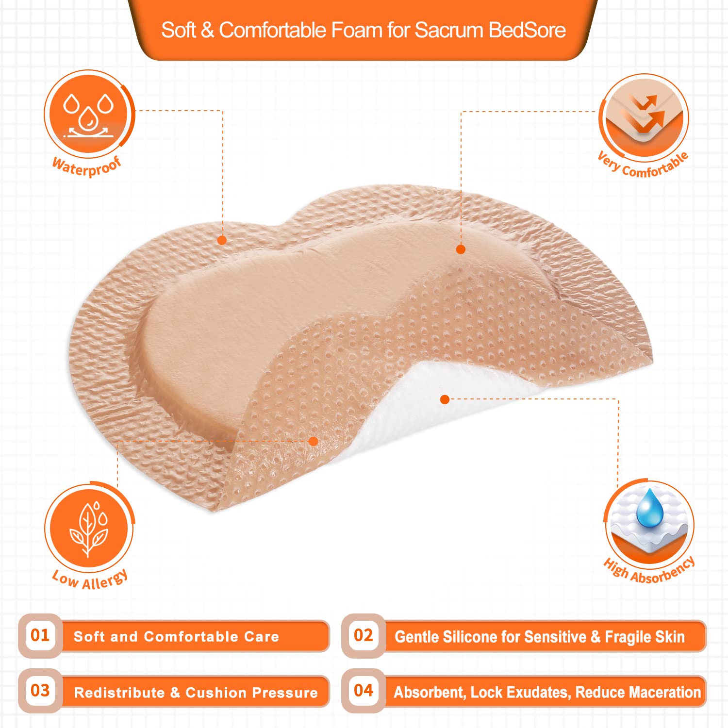 Mua Sacral Silicone Foam Dressing with Border for Sacrum Ulcer ...
