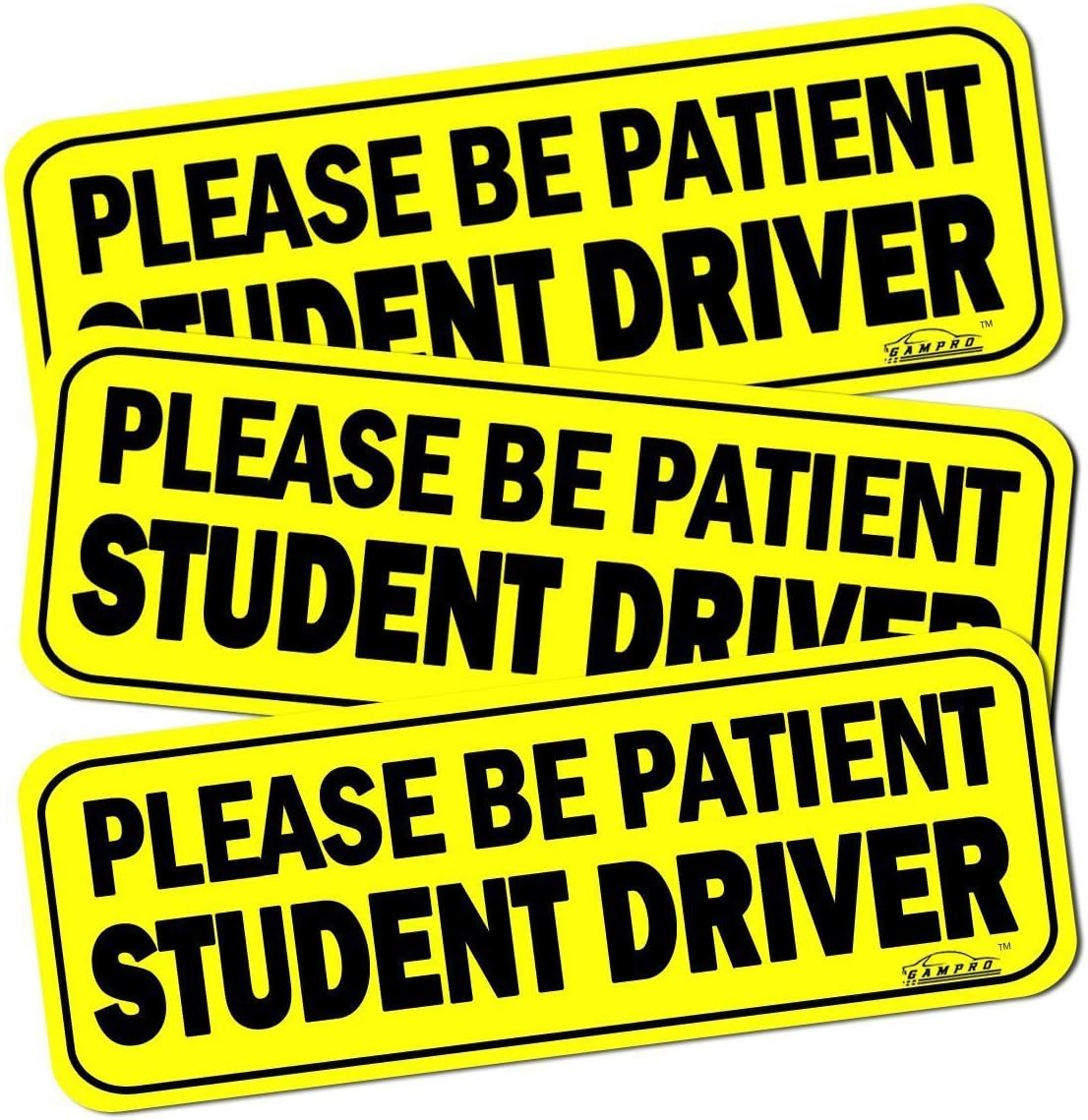 GAMPRO Set of 3″Please Be Patient Student Driver” Reflective Vehicle ...