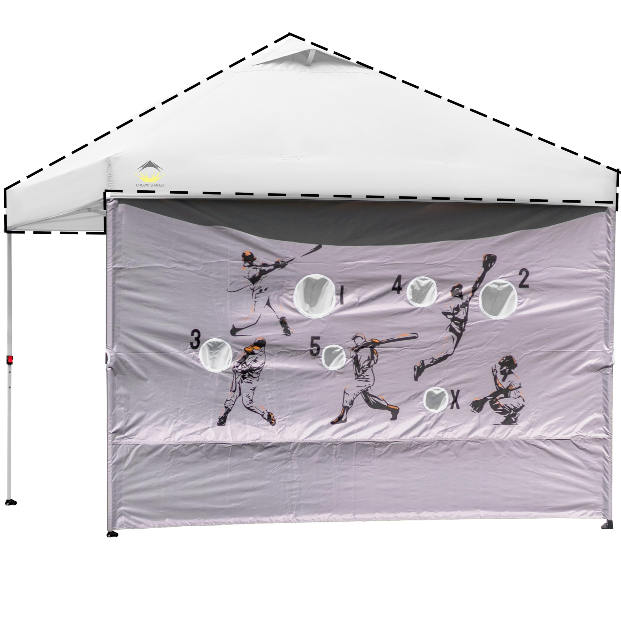 CROWN SHADES SunWall Silver Coated for 10x10 Pop up Canopy Tent with ...