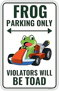 Amazon.com: Venicor Frog Parking Sign Decor - 8 x 12 Inches - Aluminum ...