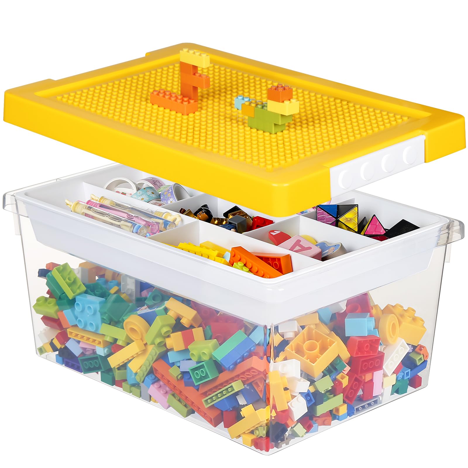 loobuu Plastic Storage Bins with Lids - 1 Set Stackable Arts Crafts ...
