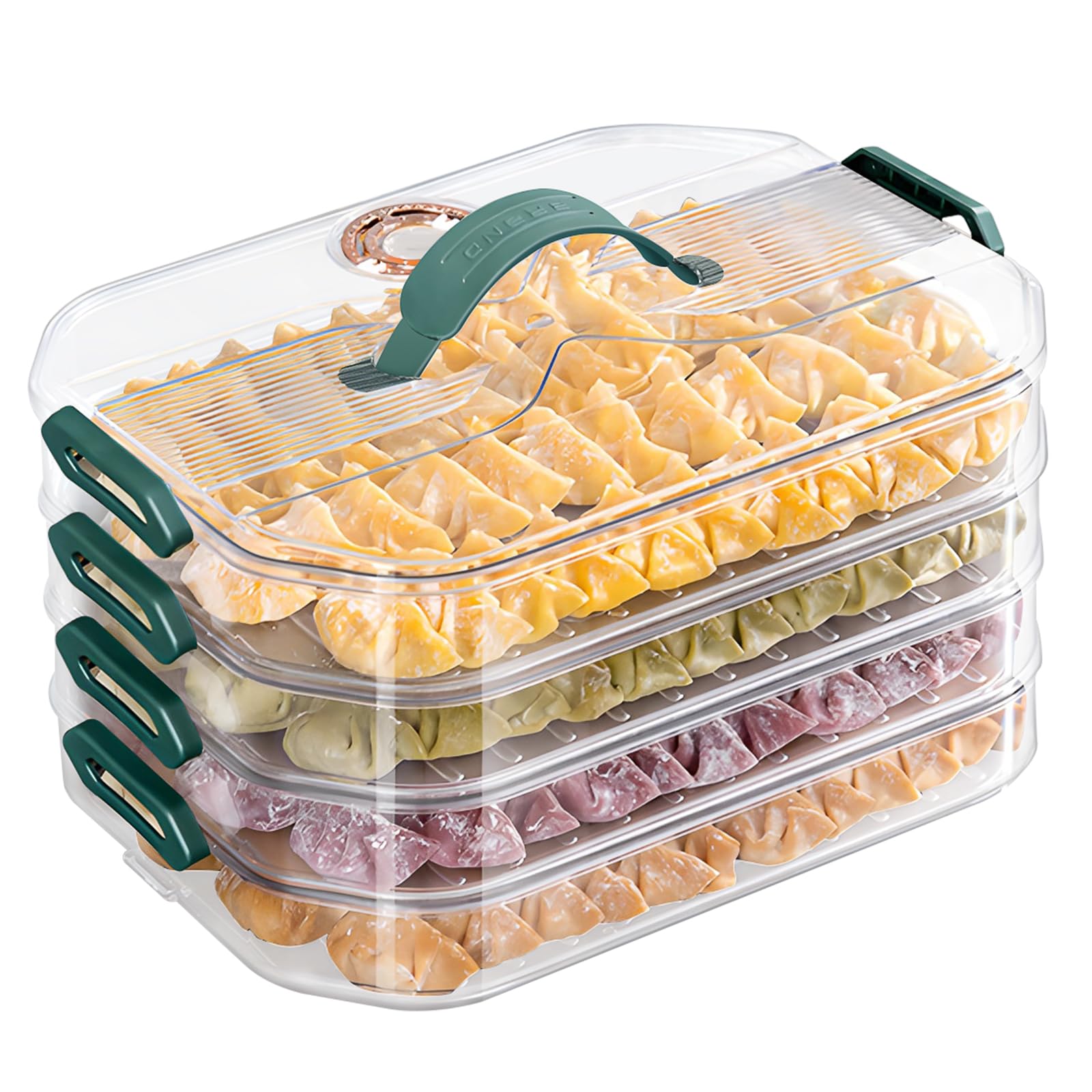 OFFKITSLY Food Storage Containers with Lids,4-Layer Plastic Cookie ...