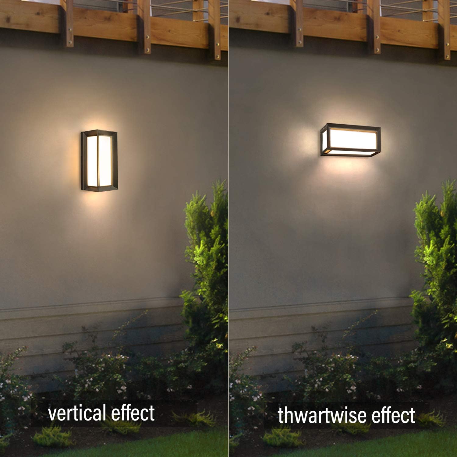 Lightess 18W Outdoor Led Wall Light Anthracite Led Bulkhead Light ...