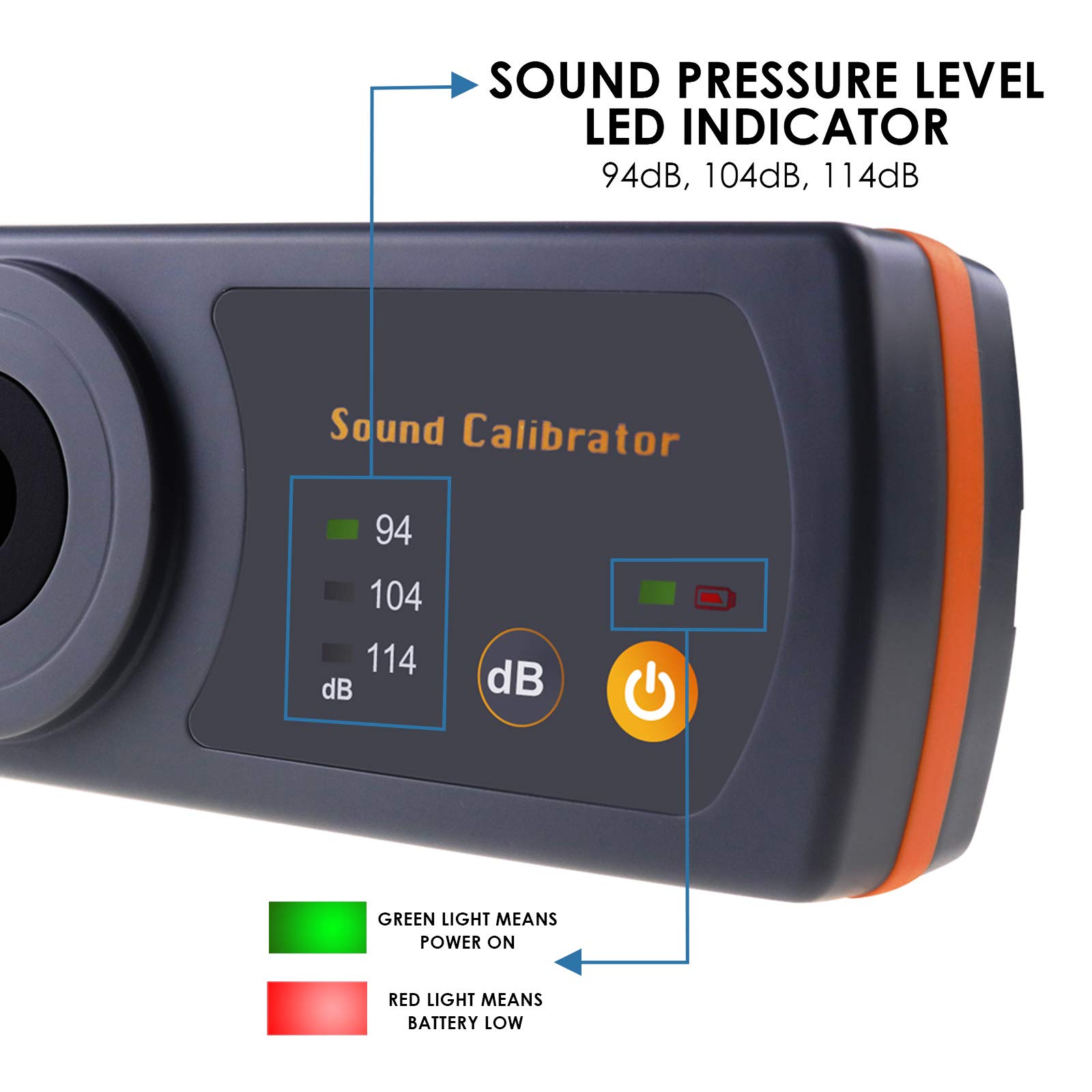 Sound Level Calibrator Precise Decibel Meter Calibrator 94dB & 104dB ...