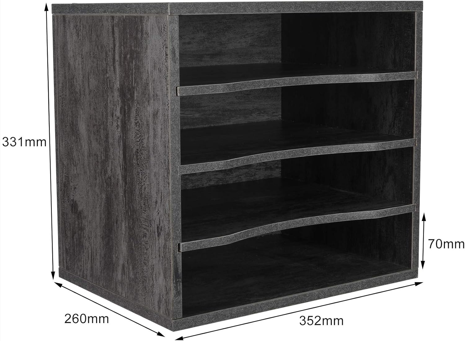 EasyPAG Wood Desktop 4 Tier in Tray A4 File Holder Magazine Organiser ...