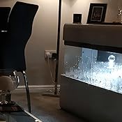 Modern Polished Chrome Square Tube Table Lamp with a Grey Rectangular ...