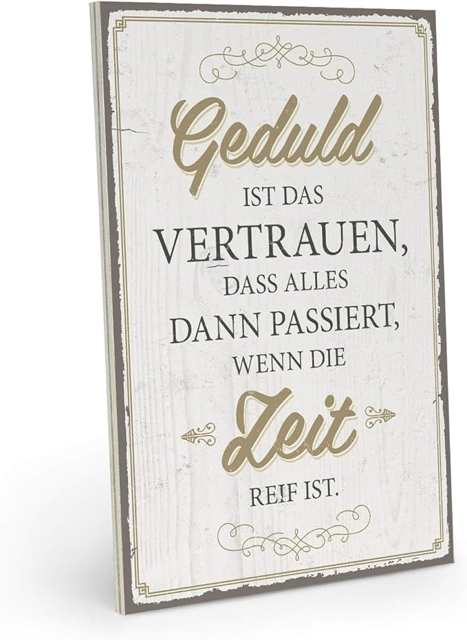 ARTFAVES Holzschild mit Spruch - Geduld IST DAS Vertrauen - Vintage ...