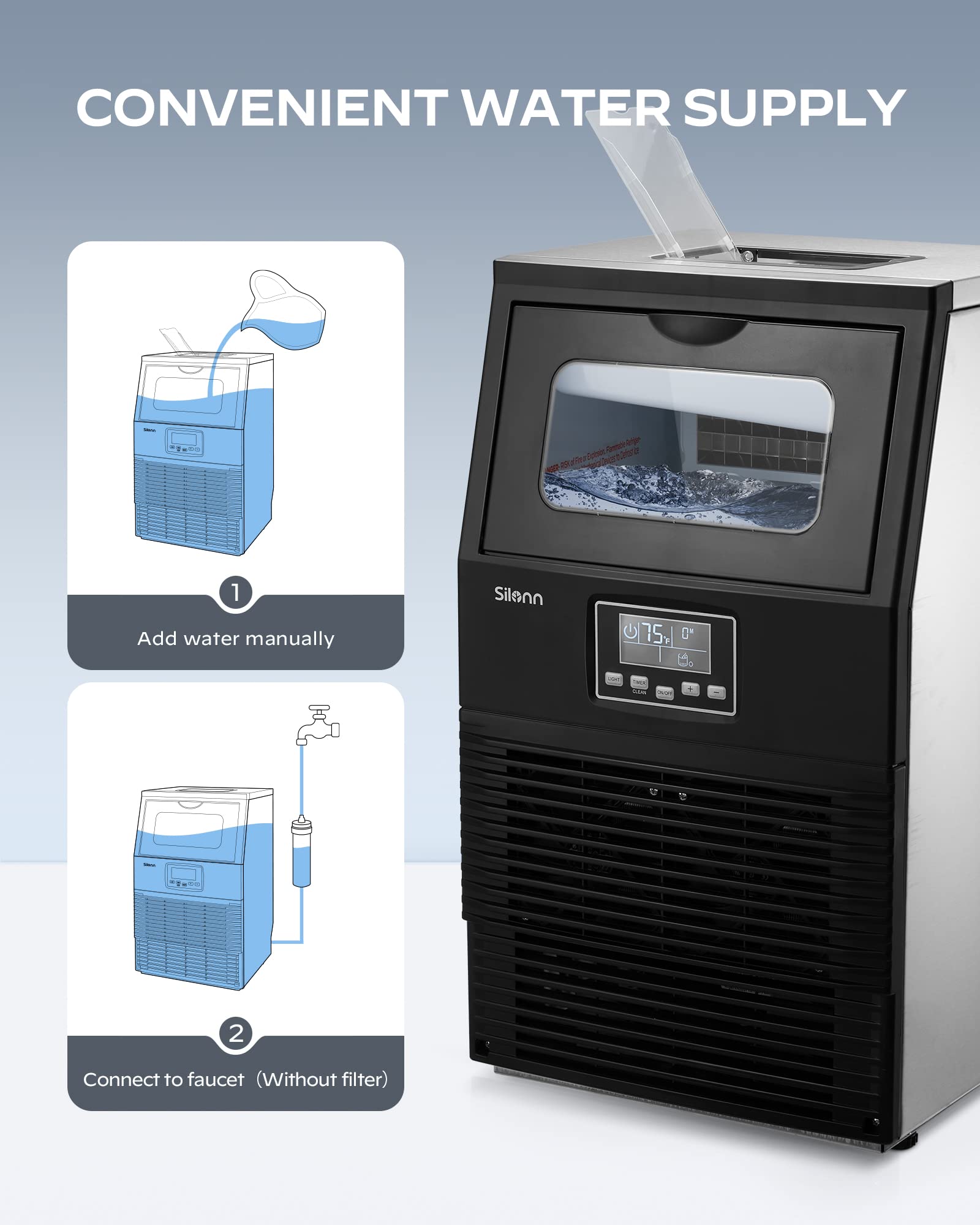 Mua Silonn Commercial Ice Maker Machine, 84LBS/24H, Full Heavy Duty ...