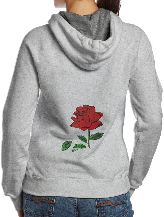 Red Rose Womens Hoodie Fleece Custom Sweartshirts: Amazon.fr: Vêtements ...