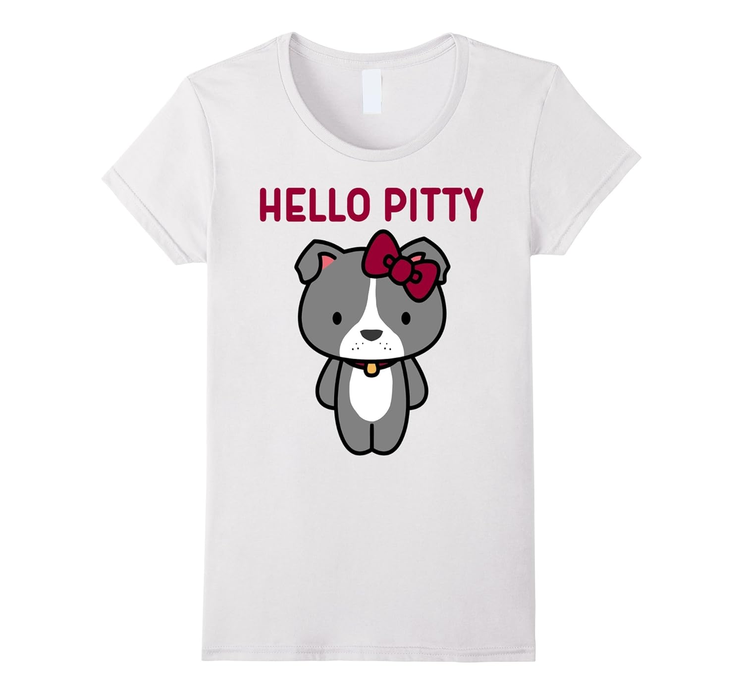 Womens Hello Pitty shirt # Dog lovers shirt-BN – Banazatee