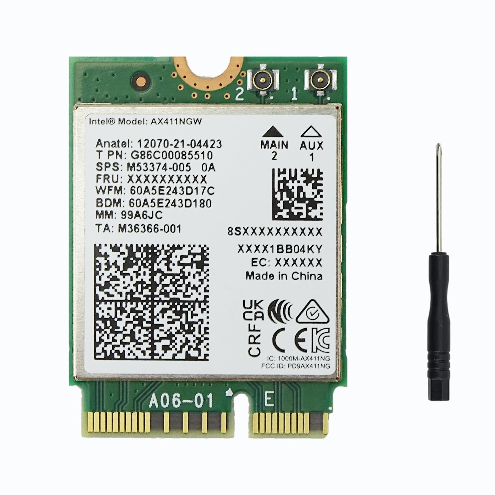 Mua WiFi 6E Wireless Card,3 Gbps,Intel AX411 NGW M.2:CNVio2 Tri-Band ...