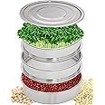 Amazon.com : Stainless Steel Seed Sprouting Tray Kit - Stackable 3-Tier ...