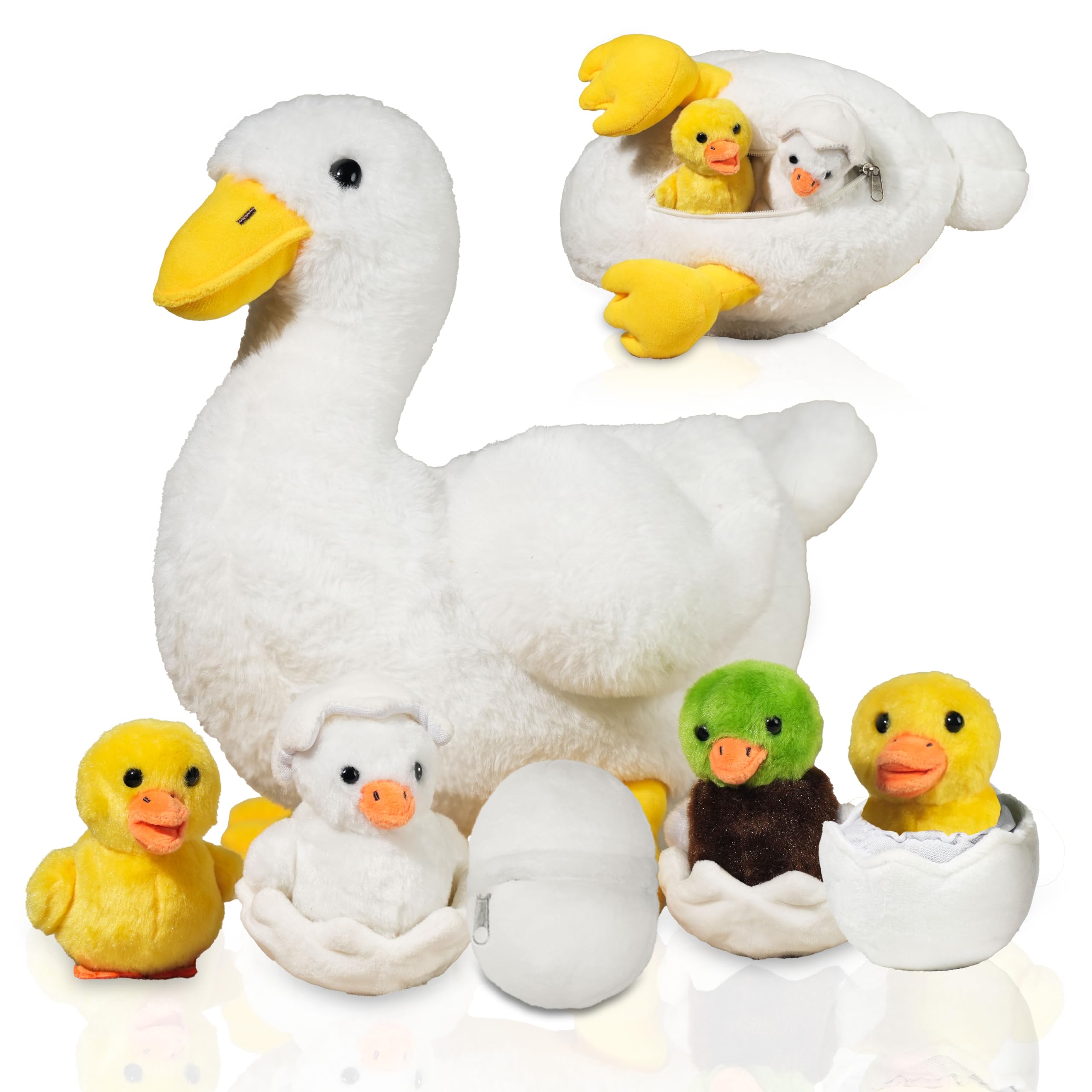 7 Pcs Duck Stuffed Animal Plush Toy, Mommy White Stuffed Ducks Plush ...