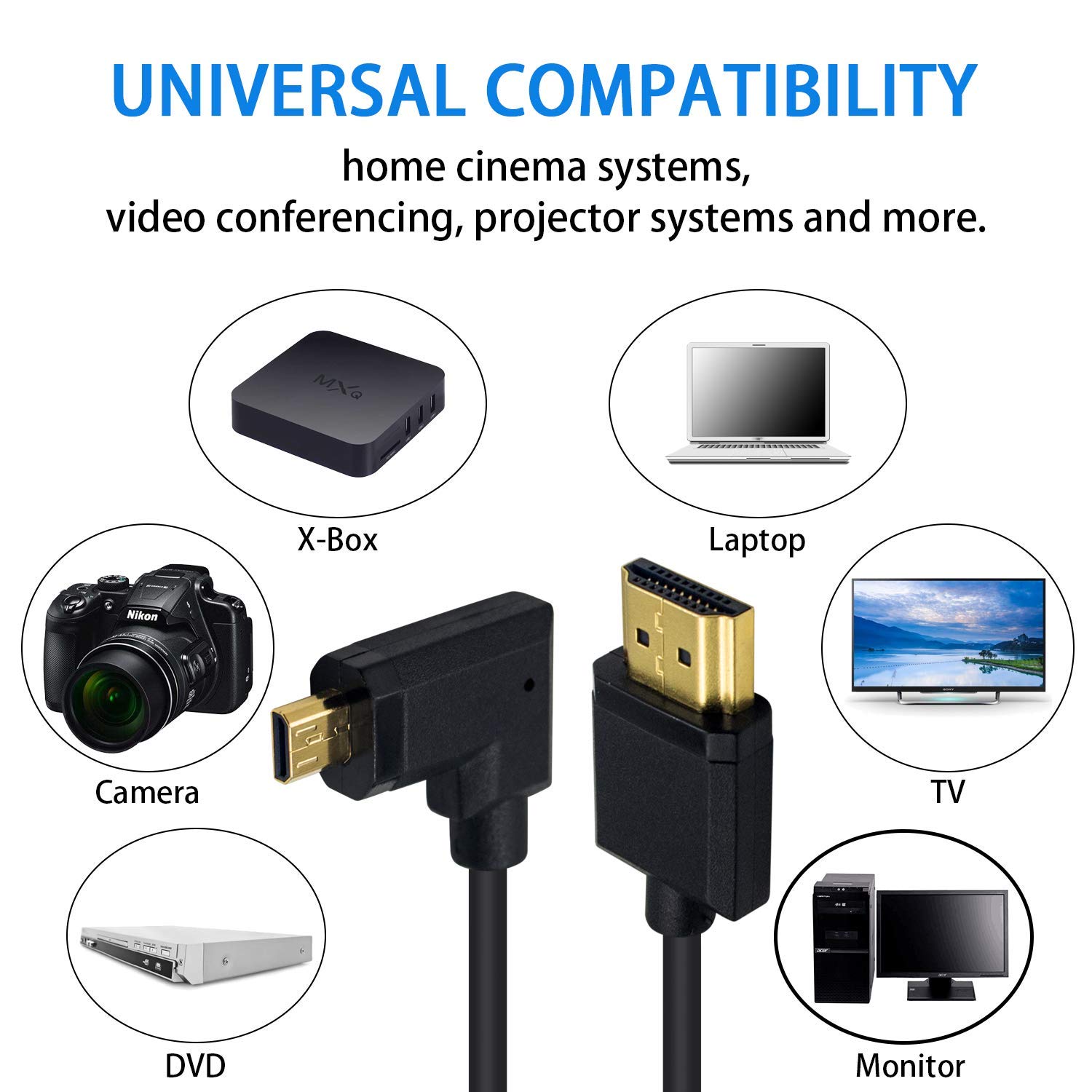 Mua Duttek Extreme Slim Micro HDMI to HDMI Coiled Cable, Right Angled ...