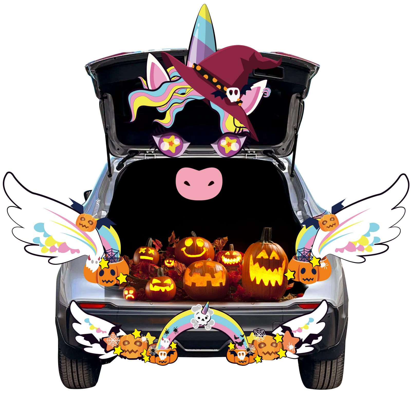 COVTOY Trunk or Treat Car Decorations Kit, Halloween Car Sticker for ...