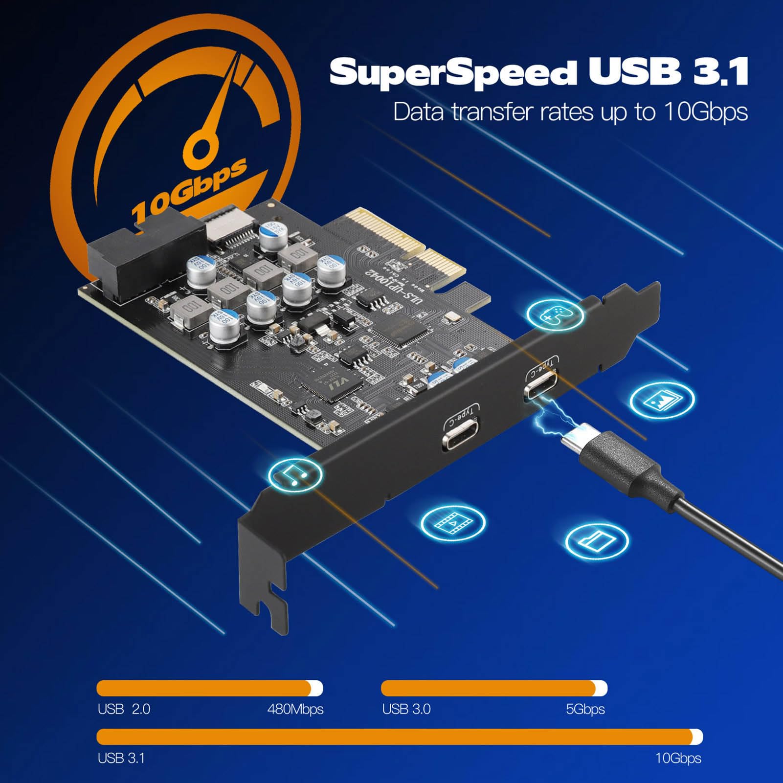 Mua 10Gbps PCIE USB C Card with Internal Type E to Type C and 19 Pin ...