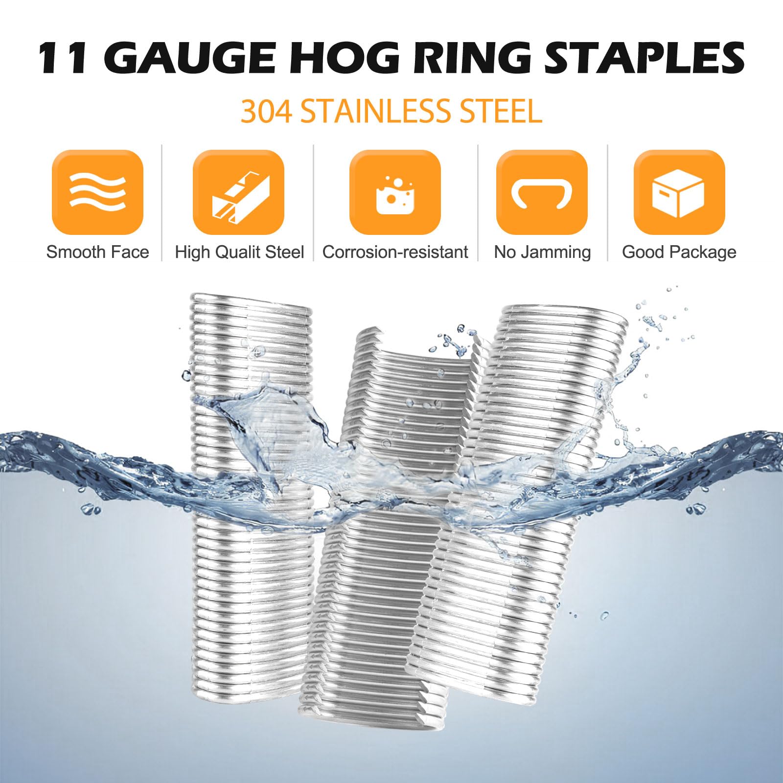 Mua KIMSING - 11 Gauge 304 Stainless Steel Hog Ring Staples, 1-3/4" (45mm) Crown, 1600 Pcs/Box ...