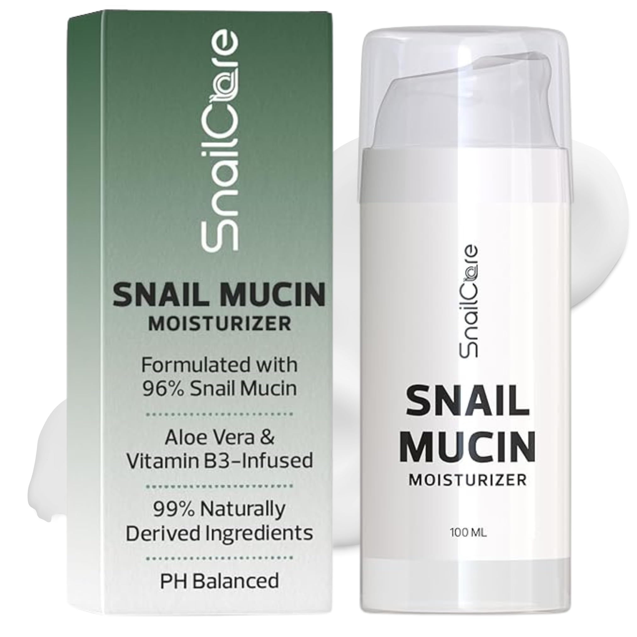 Snail Mucin 96% Moisturizer with Aloe, Nicacinamide, Snail Secretion ...