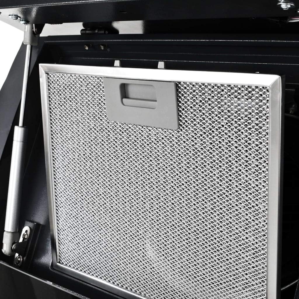 Cappe vidaXL Cappa Aspirante a Muro Acciaio Inox 60 cm Nera Filtro ...