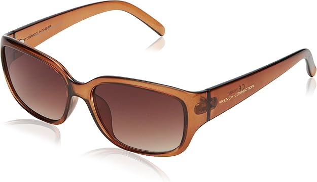 French Connection Ladies Women's Small Plastic Sunglasses, Brown, One ...